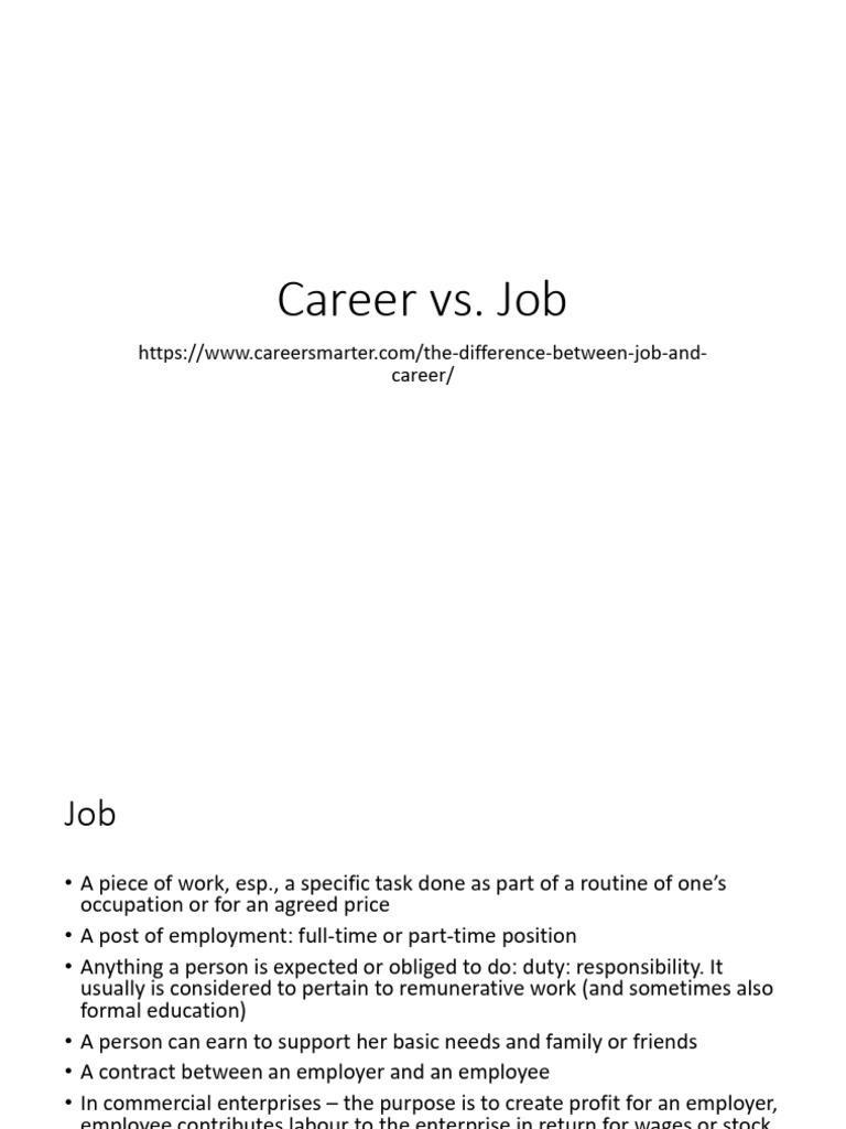 Career vs Job for Students | PDF | Employment | Economies