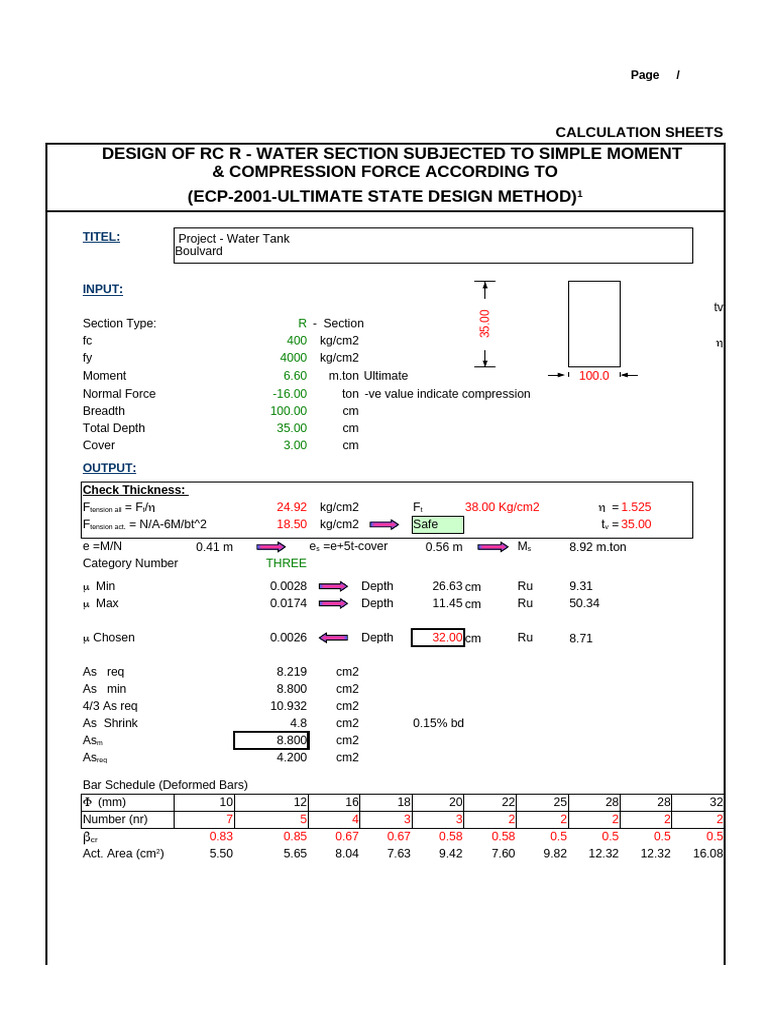 Rc Water Section m c | PDF