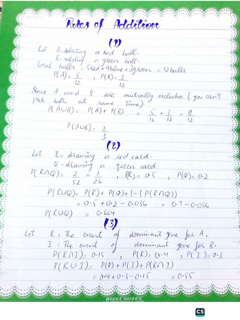 QR (Rules of Probability) | PDF