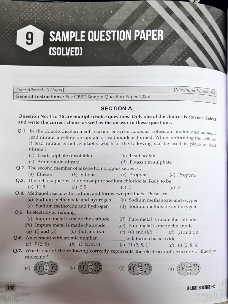 CBSE Class 10 Science Sample Paper 2025 | PDF | Digestion | Carbohydrates