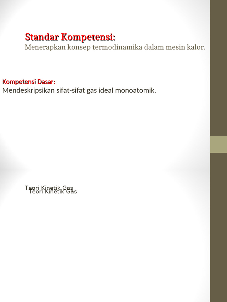 Teori Kinetik Gas dan Hukum Ideal | PDF