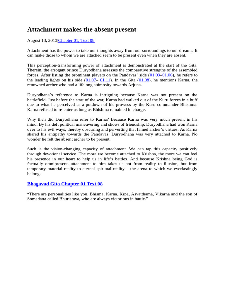 Attachment Makes The Absent Present | PDF