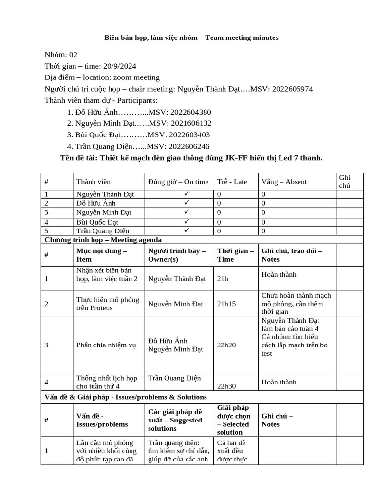 File 02- Biên Bản Họp, Làm Việc Nhóm Tuan3 | PDF