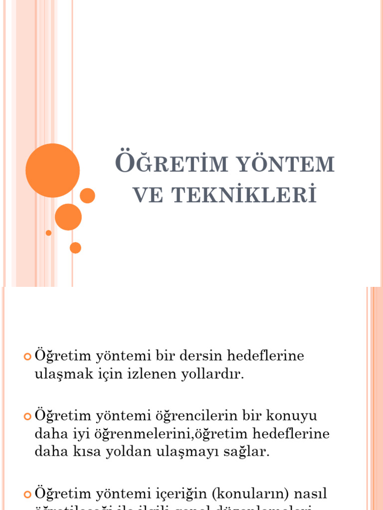 Ö Retim Yöntem Ve Teknikleri | PDF