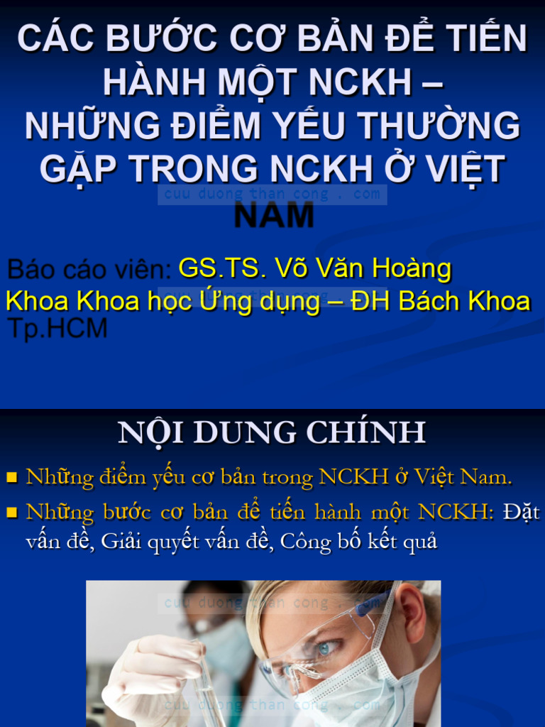 Các Bước Cơ Bản Để Tiến Hành Một Nckh - Những Điểm Yếu Thường Gặp Trong Nckh Ở Việt NAM | PDF