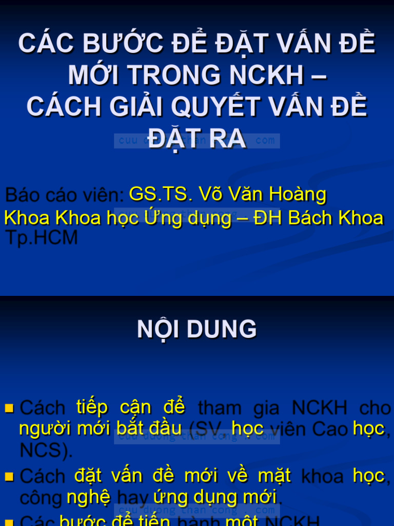 Nghien-Cuu-Khoa-Hoc - Vo-Van-Hoang - Bai-Giang-2.-Cac-Buoc-De-Dat-Van ...