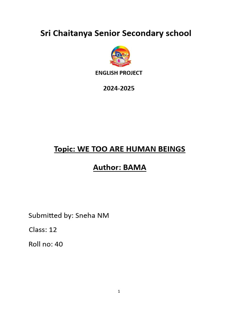 English Project Sneha 11Oct2024 | PDF | Dalit | Caste