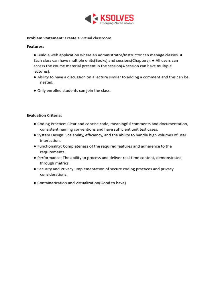 Problem Statement 1 - FullStack - Developer | PDF