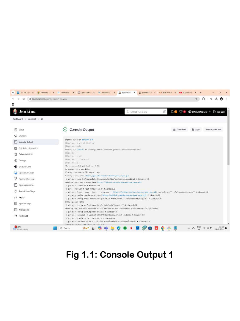 Console Outputs & Git Commands | PDF