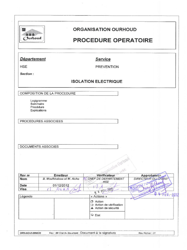 Procedure Isolation Electrique | PDF