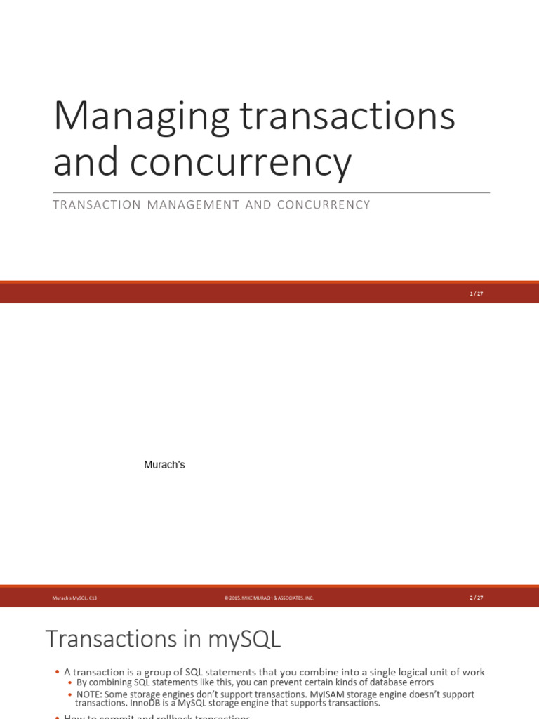 Lecture 05 7 Sql Transactions And Concurrency Management 26 Pdf