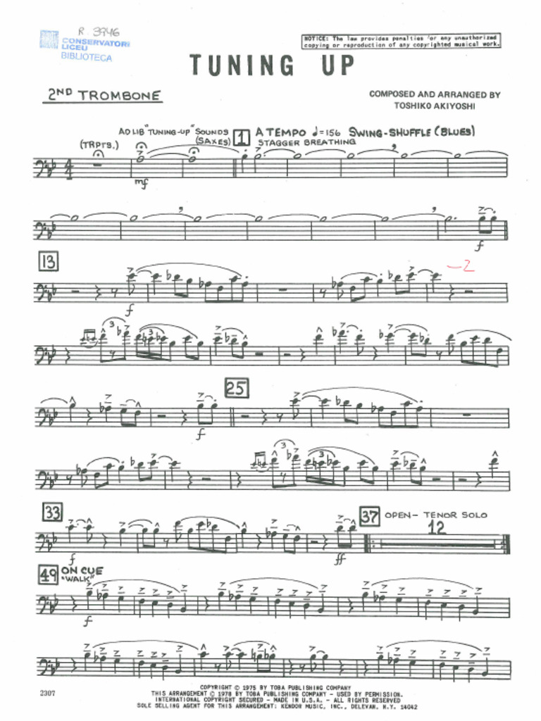Tuning Up Trombone 2 | PDF