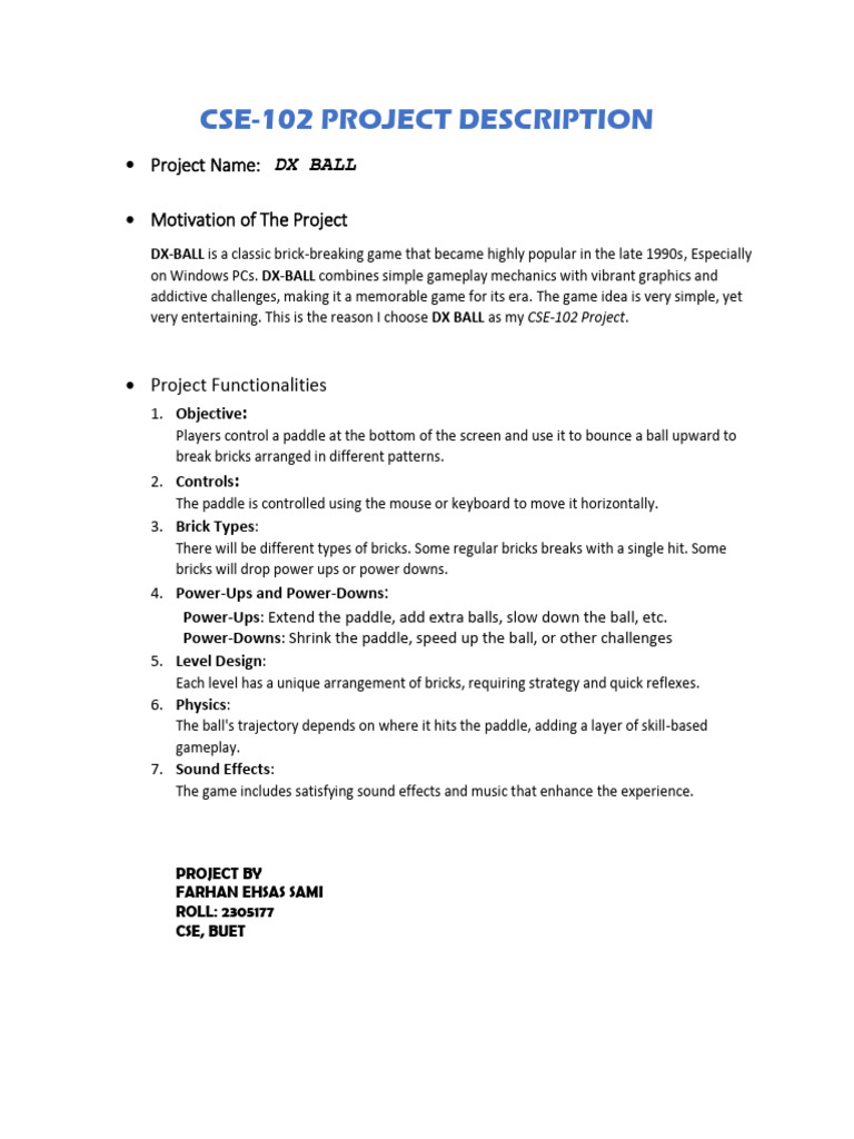 CSE-102 Documentation | PDF