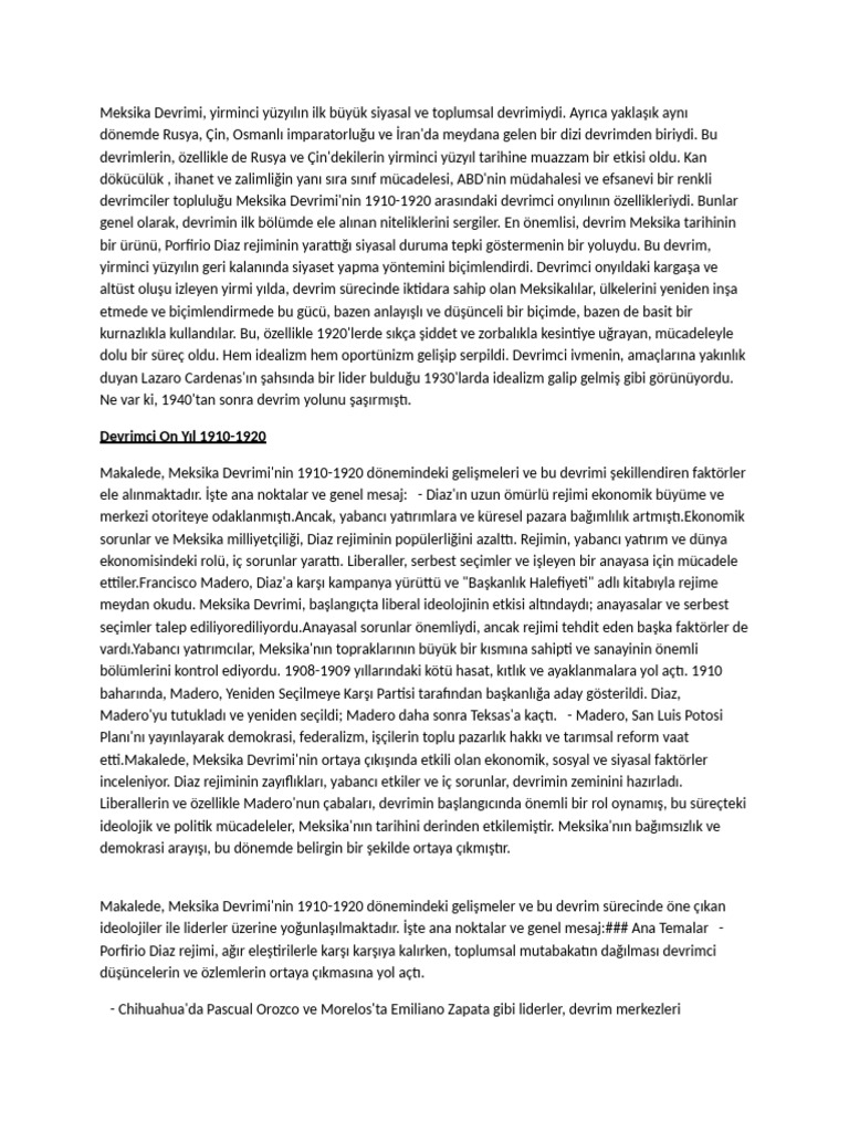 Meksika Devrimi | PDF