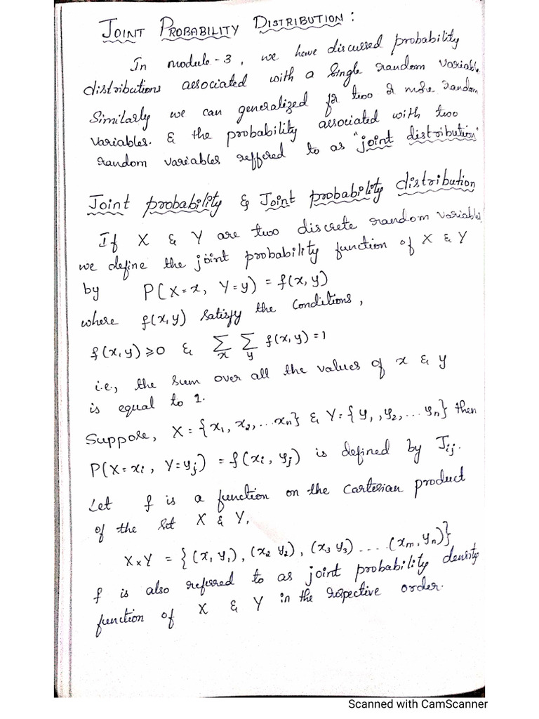 joint probability distribution | PDF