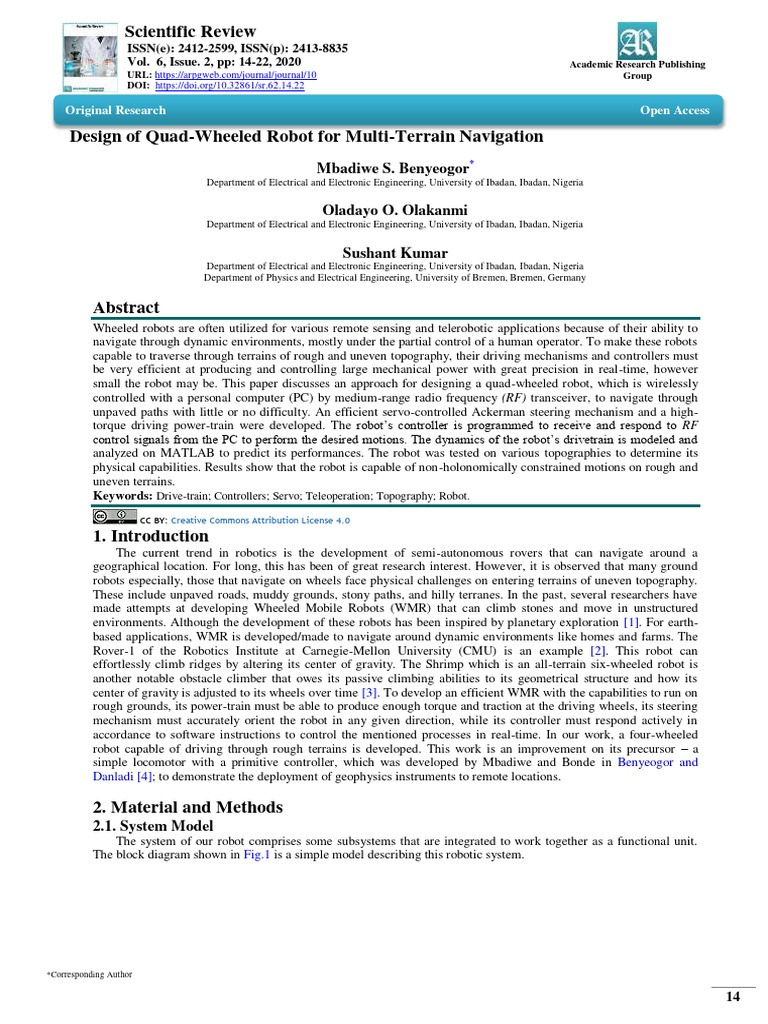Design of Quad Wheeled Robot For Multi T | PDF | Microcontroller | Gear