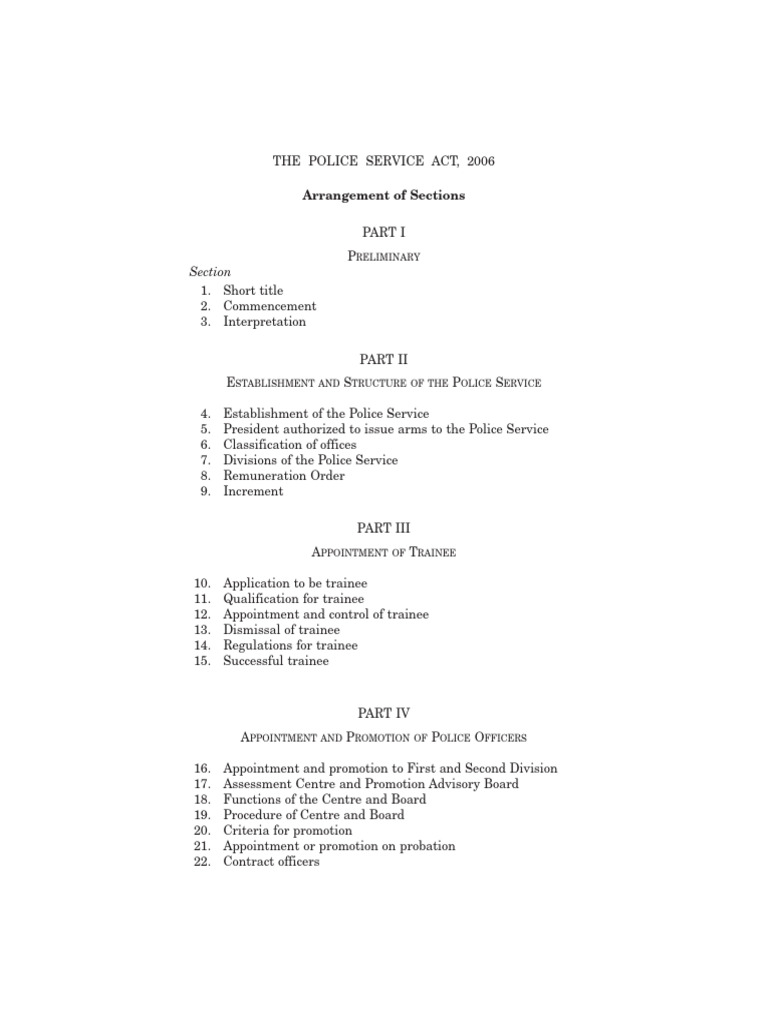 Trinidad and Tobago Police Service Act 2006 | PDF | Arrest | Arrest Warrant