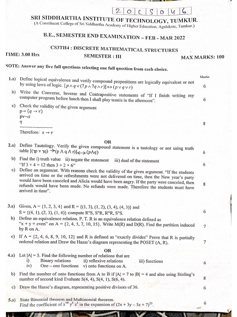 3rd Sem Papers | PDF