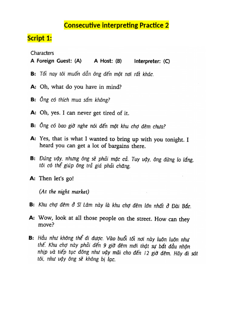 Consecutive Interpreting Practice 2 | PDF