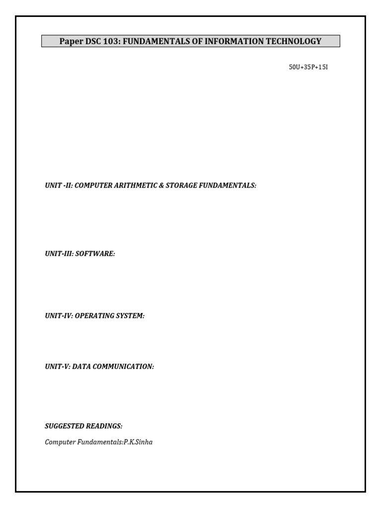 B.Com (C.A) IT Fundamentals Syllabus | PDF | Relational Database ...