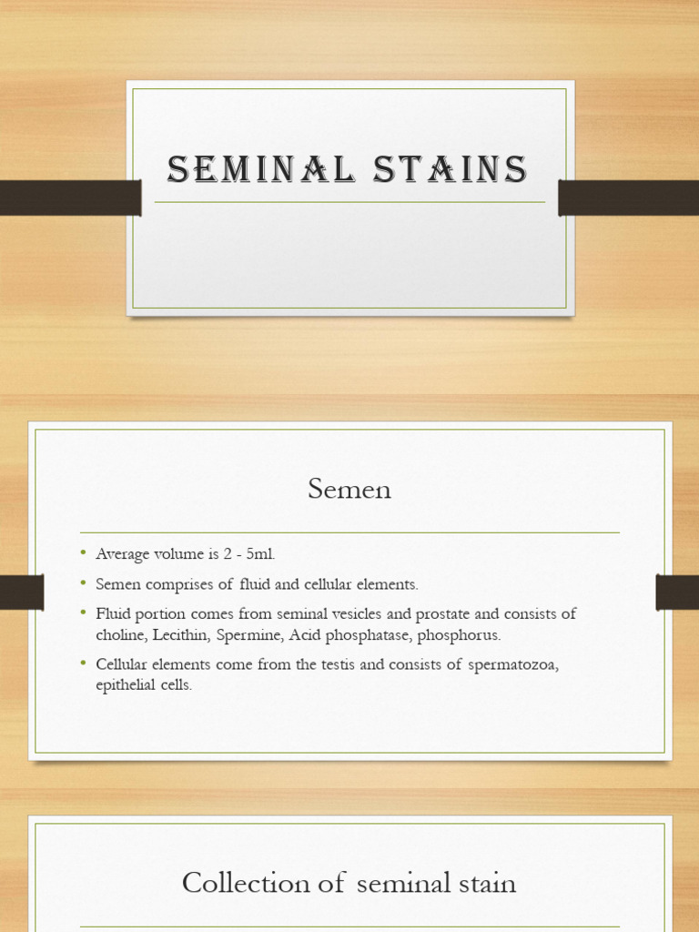 seminal stains | PDF | Staining | Semen