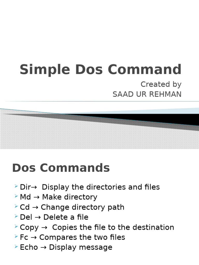 Simple Dos Command SAAD | PDF