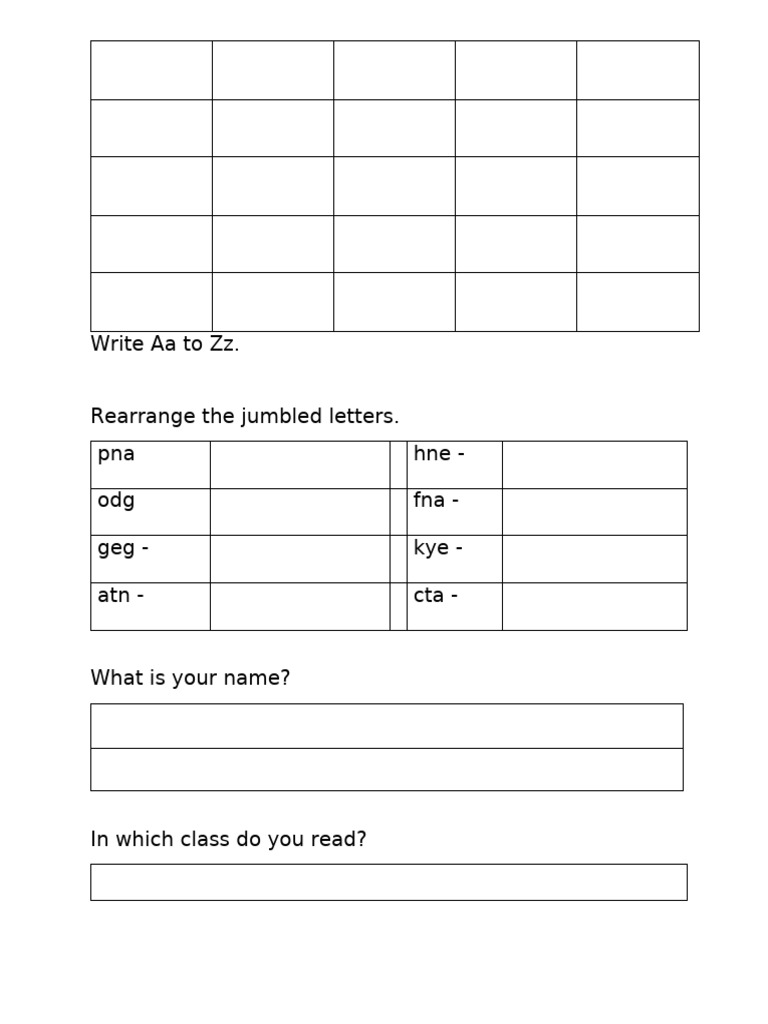 Write Aa to Zz | PDF