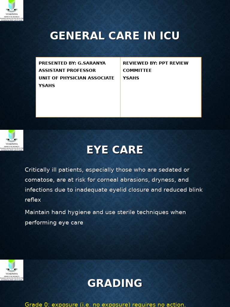 ICU General Care Guidelines | PDF | Catheter | Medicine