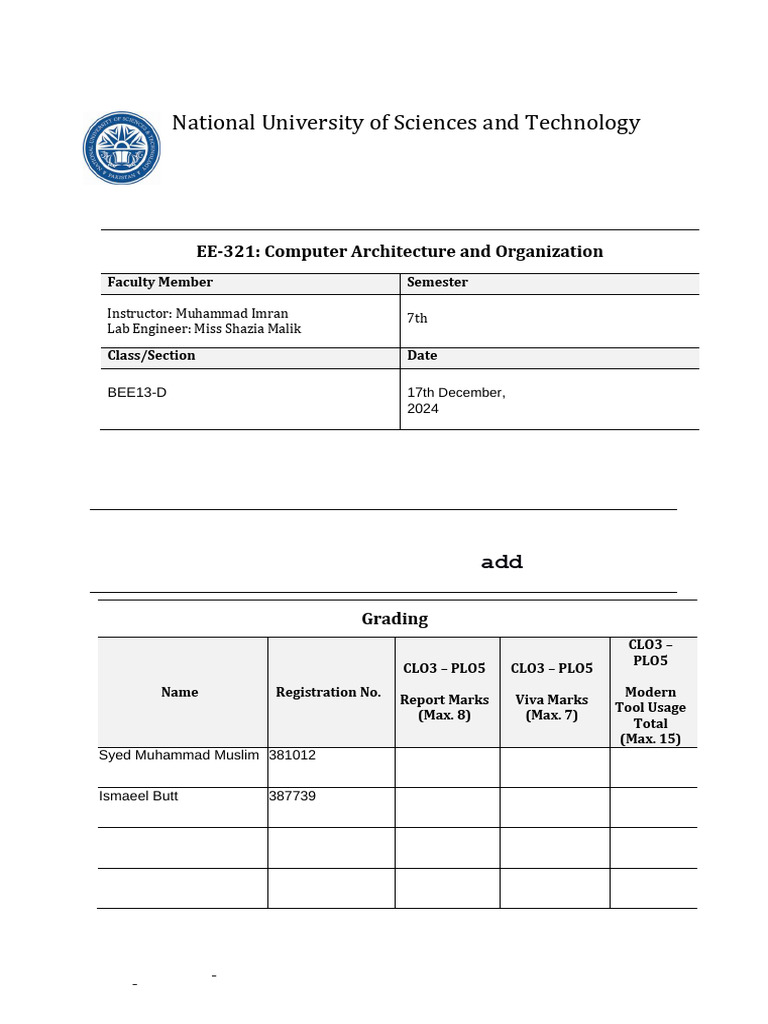 CAO Lab6 | PDF | Central Processing Unit | Computer Engineering