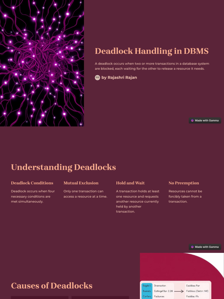 Deadlock Handling in DBMS | PDF | Database Transaction | Information Retrieval