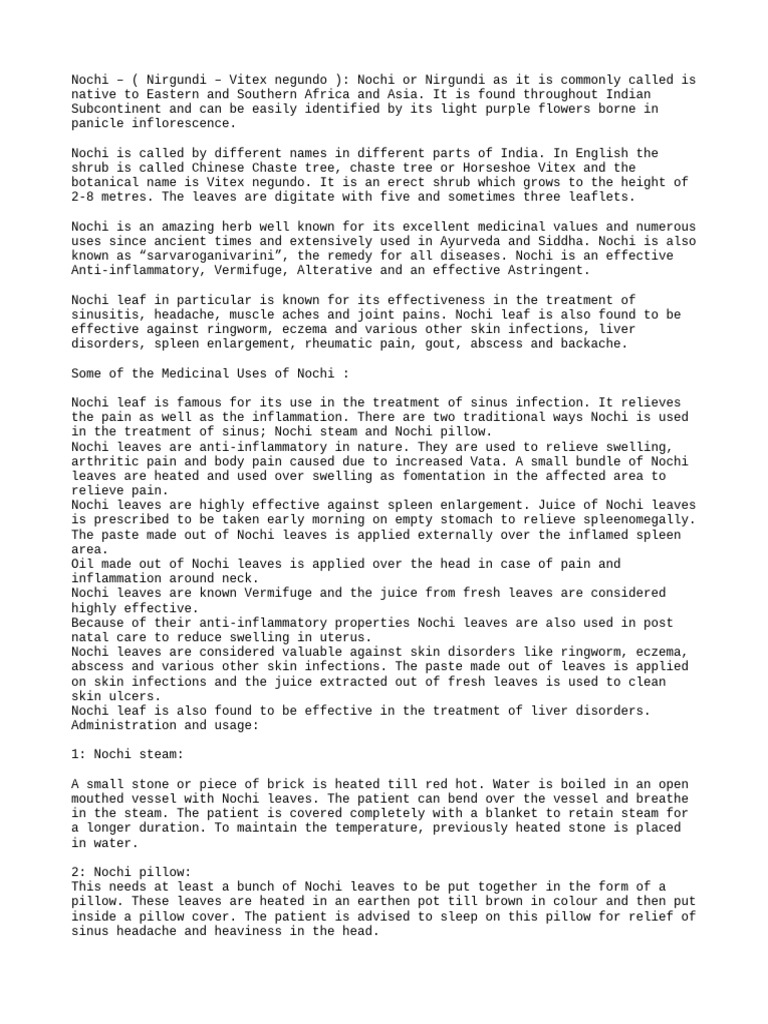 nochi kadukkai | PDF | Ayurveda | Clinical Medicine