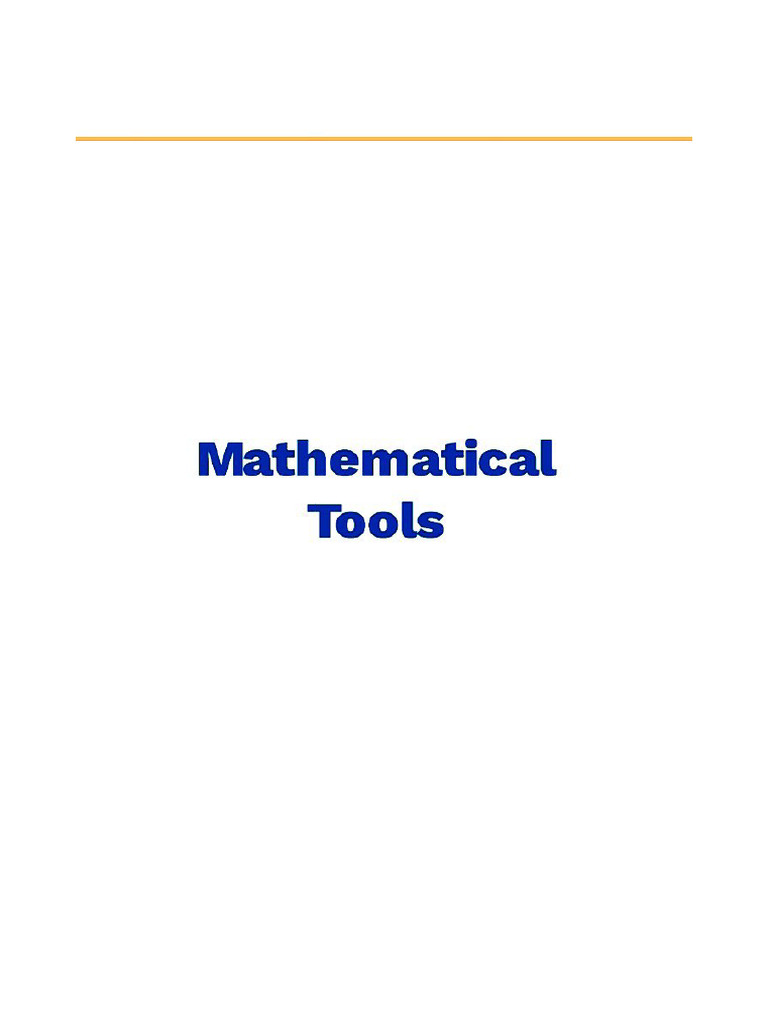 Mathematical Tools | PDF