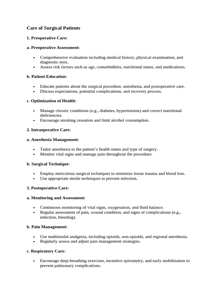 Comprehensive Guide to Surgical Patient Care | PDF | Surgery | Wound