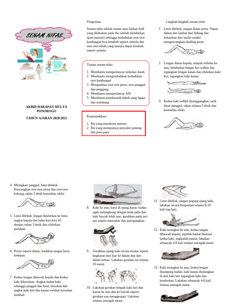 liflet Senam Nifas 9 | PDF