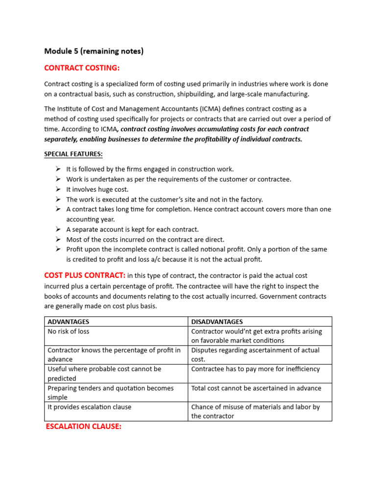 Contract Costing Pdf Economies Business