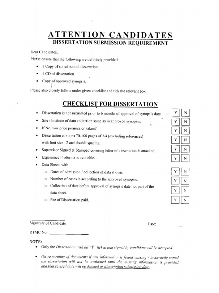 Checklist Dissertation | PDF