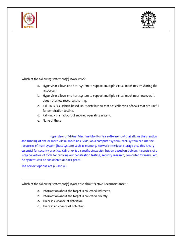 Ethical Hacking Week 4 Assignment Answers | PDF | Port (Computer ...