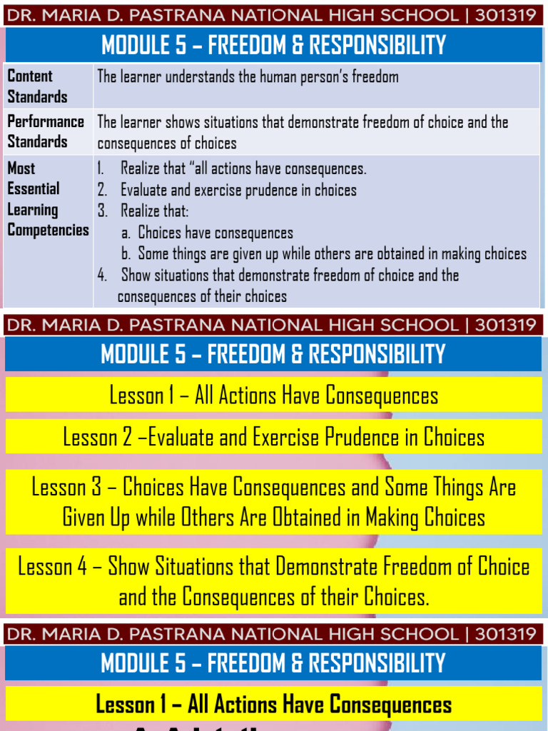1 Module 5 Lesson 1 All Actions Have Consequences | PDF | Social ...