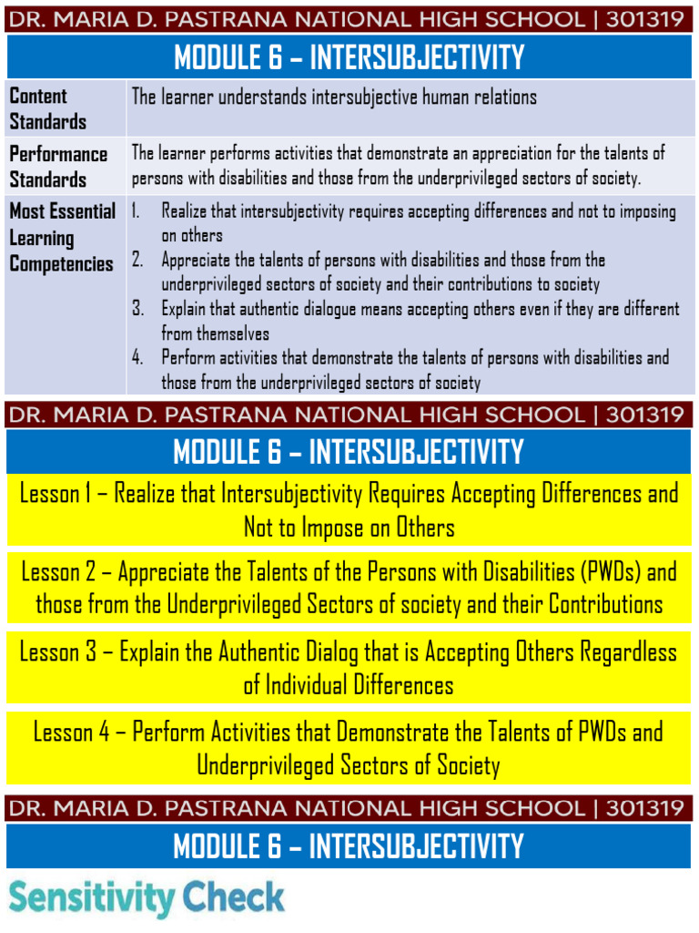1 Module 6 Lesson 1 Intersubjectivity | PDF