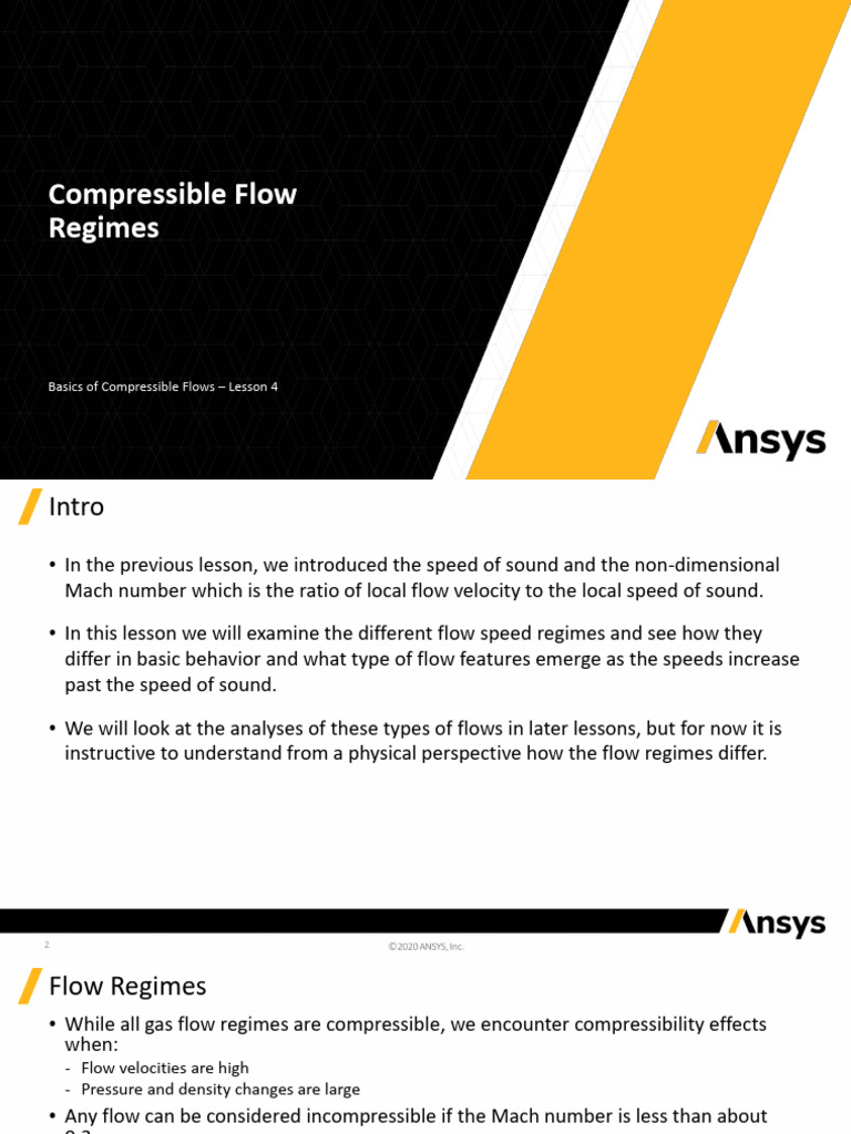 Compressible Flow Regimes Lesson 4 Handout | PDF | Mach Number ...
