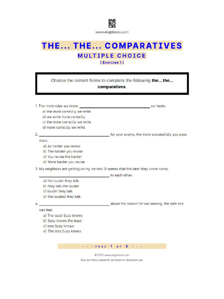 The More, The More Grammar | PDF