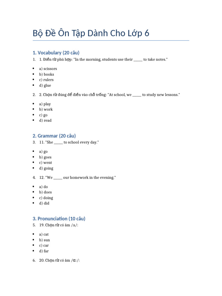 Bai_Tap_Ontap_Lop6 | PDF