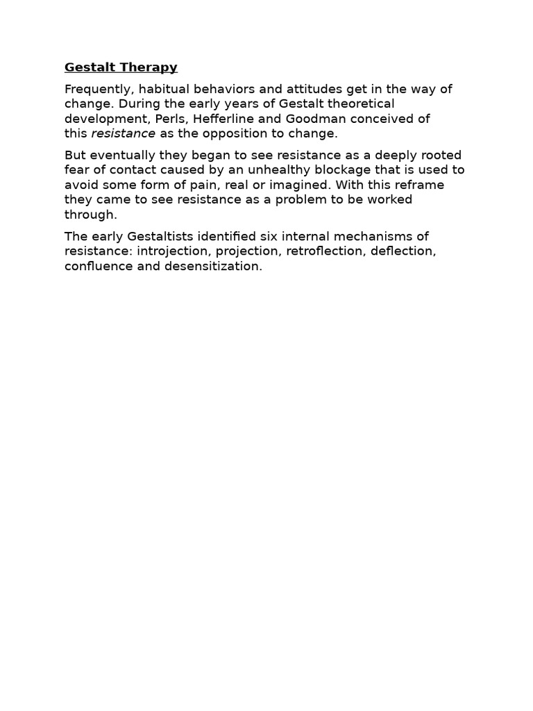 Notes On Weak Areas PDF Gestalt Therapy Psychotherapy