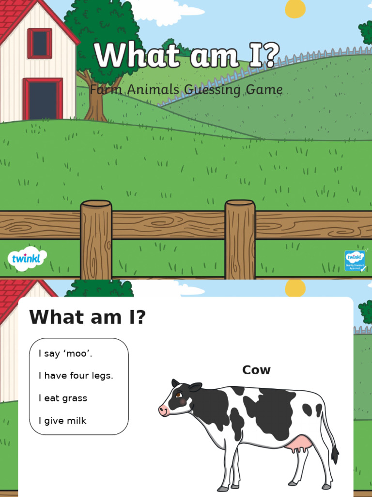 T S 4465 What Am I Farm Animals Guessing Game Powerpoint Ver 4 | PDF