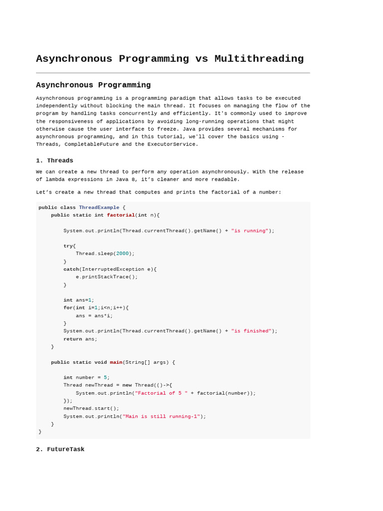 Asynchronous Programming vs Multithreading | PDF | Thread (Computing ... Asynchronous Programming vs Multithreading | PDF | Thread (Computing ...