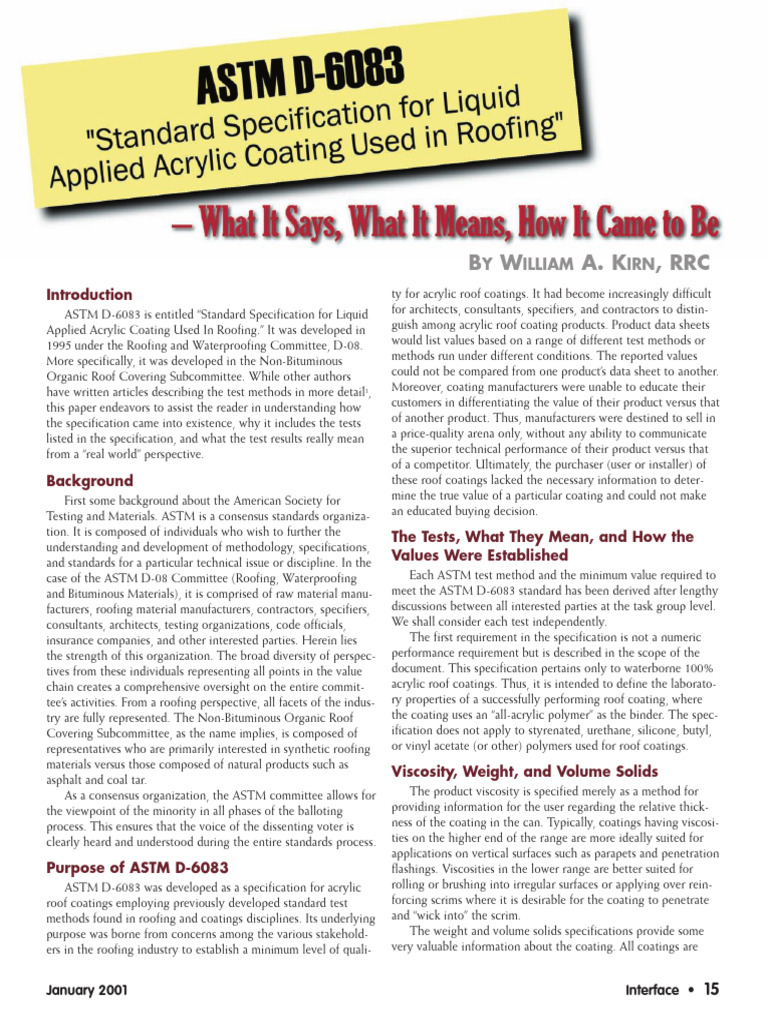 ASTM D6083: Temple Roof Coating Guide | PDF | Strength Of Materials ...