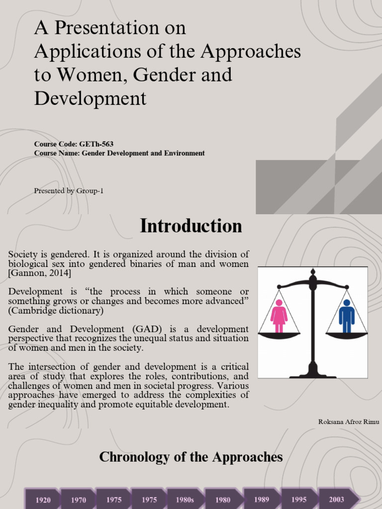 Presentation On Women, Gender and Development | PDF | Gender And ...