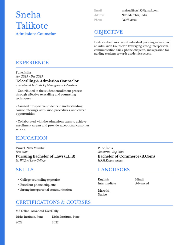 Sneha Resume | PDF