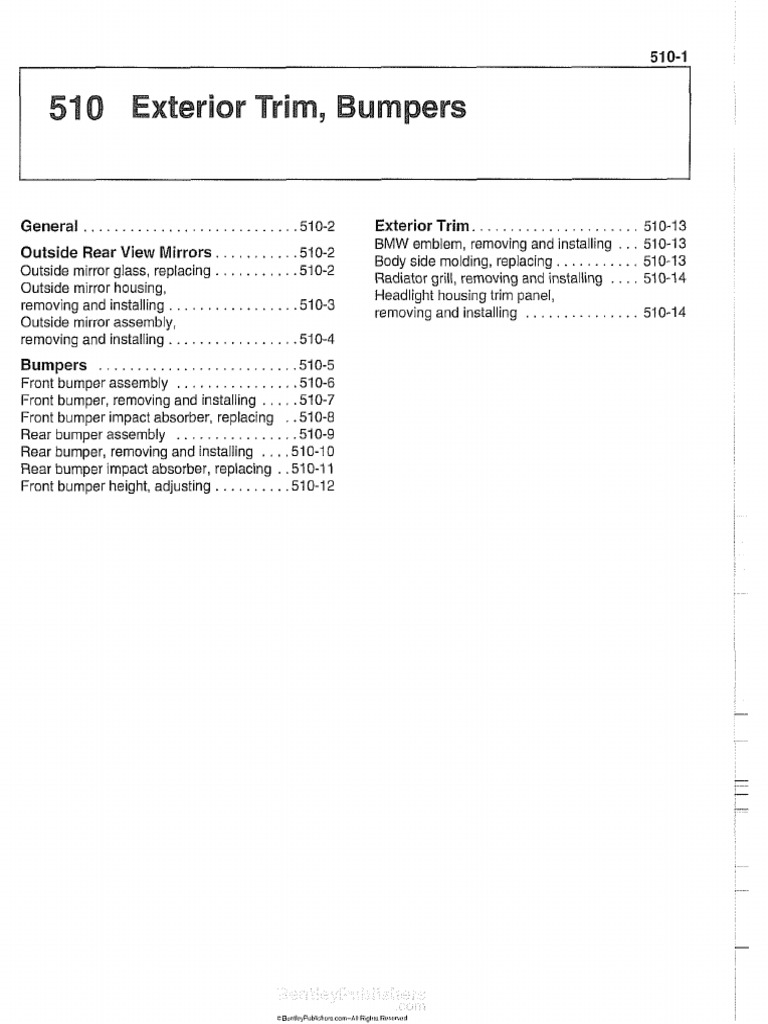BMW Exterior Trim and Bumper Guide | PDF | Door | Mirror