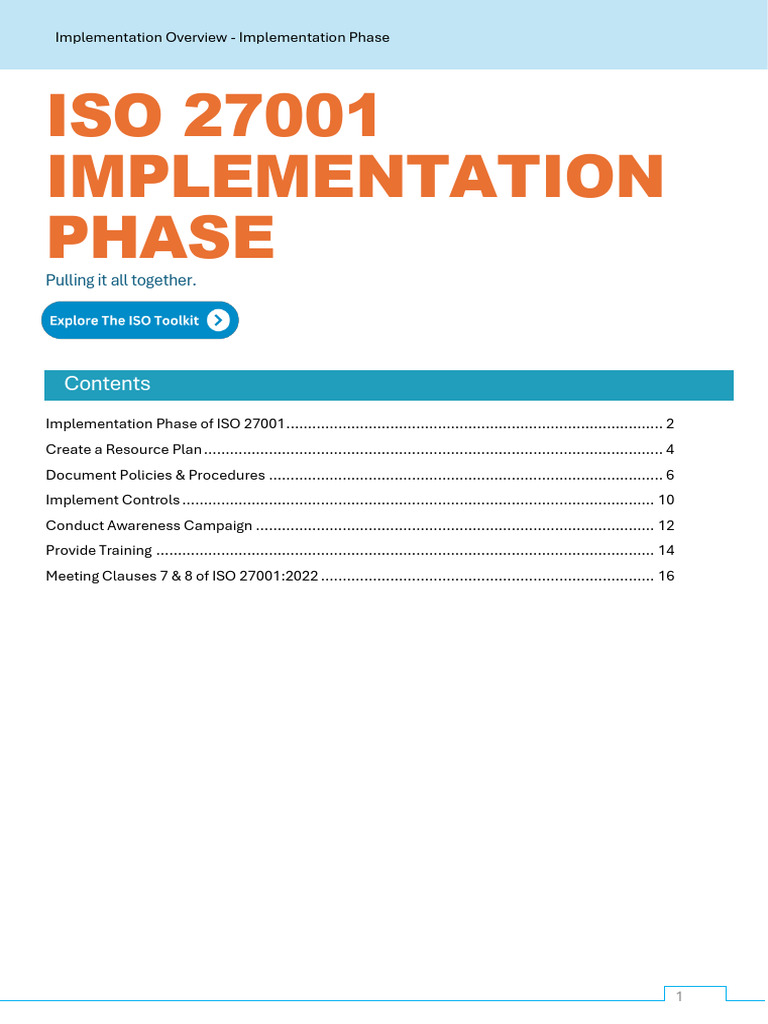 ISO 27001 Implementation Process | PDF | Information Security | Computer Security